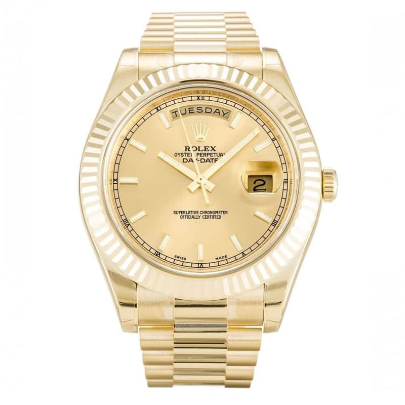Rolex Day-Date II Champagne Dial 218238 Mens 41MM - LUXTICK