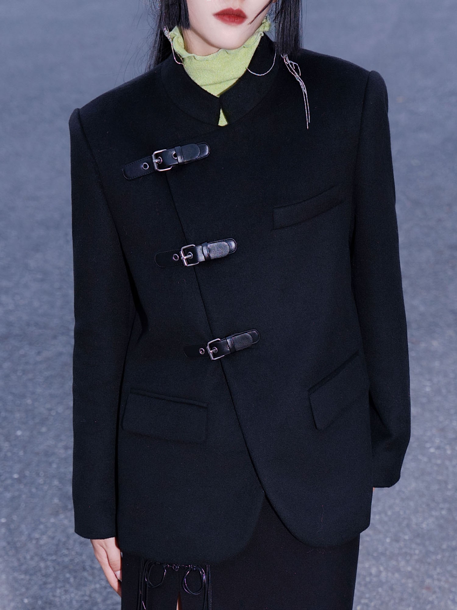 Leather Buckle Coat - poetinity