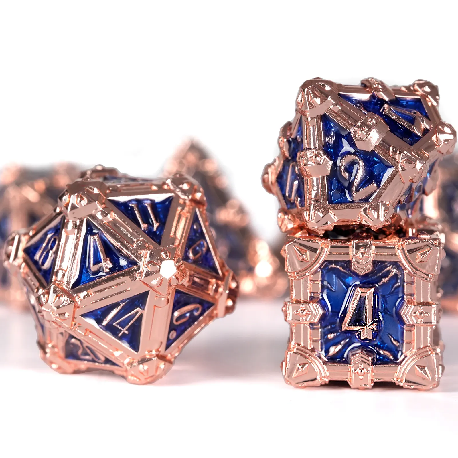 A multi-colored gothic skeleton dice set perfect for RPGs | Bear Dice