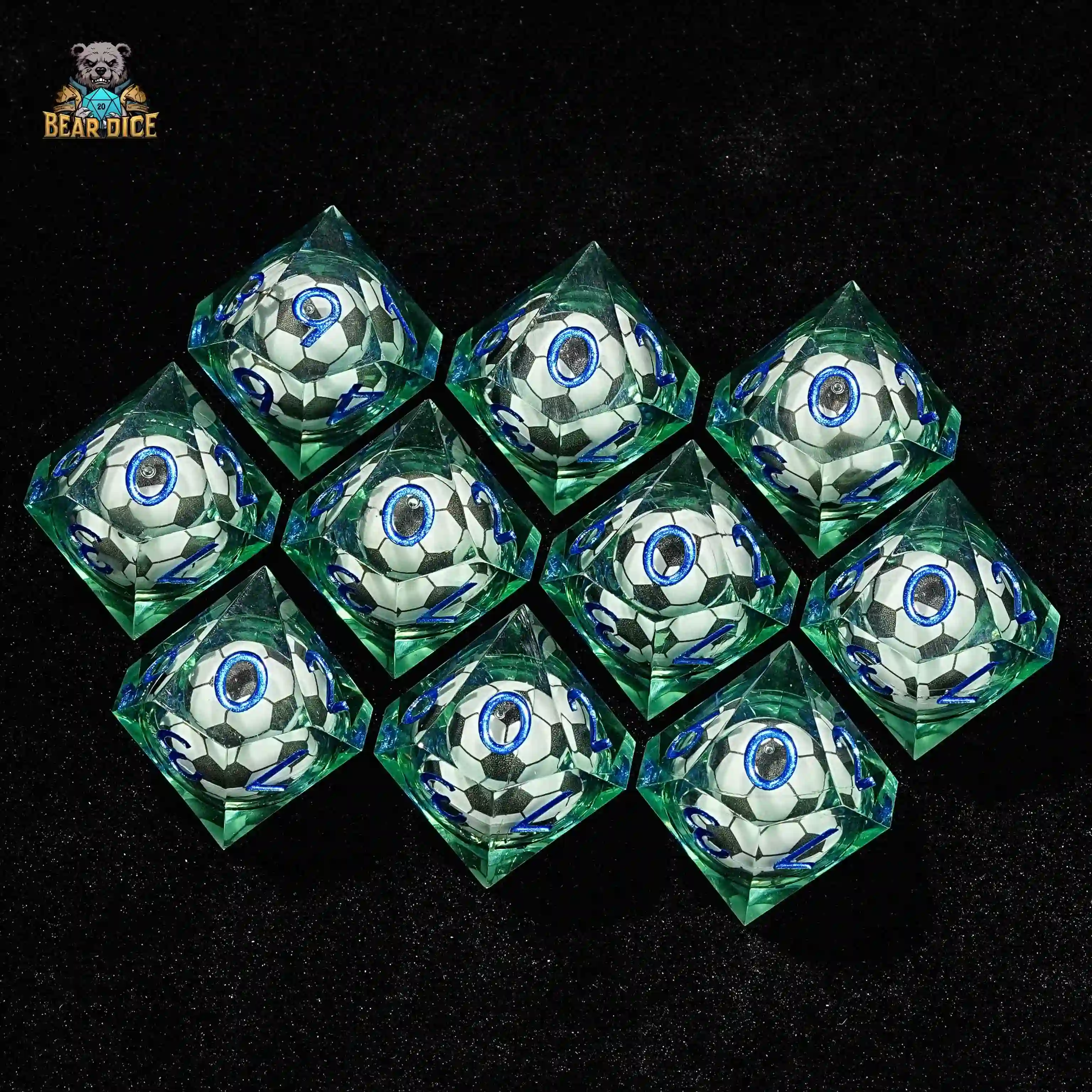 D10 Football Liquid Core Dice: Creative Elements in DND Games| Bear Dice
